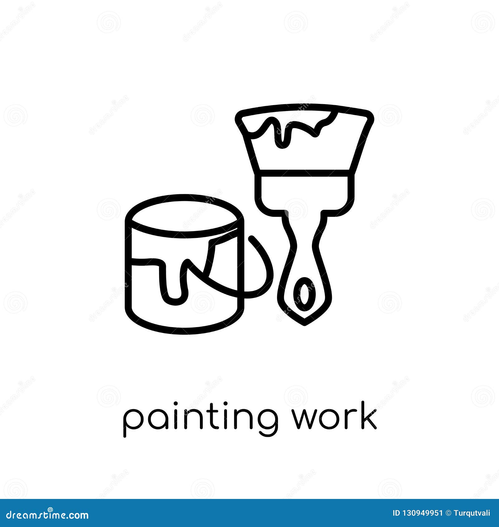 Painting Work Icon. Trendy Modern Flat Linear Vector Painting Work Icon ...