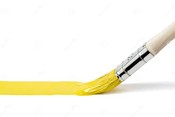 Painting a yellow line stock image. Image of line, painting - 10647913