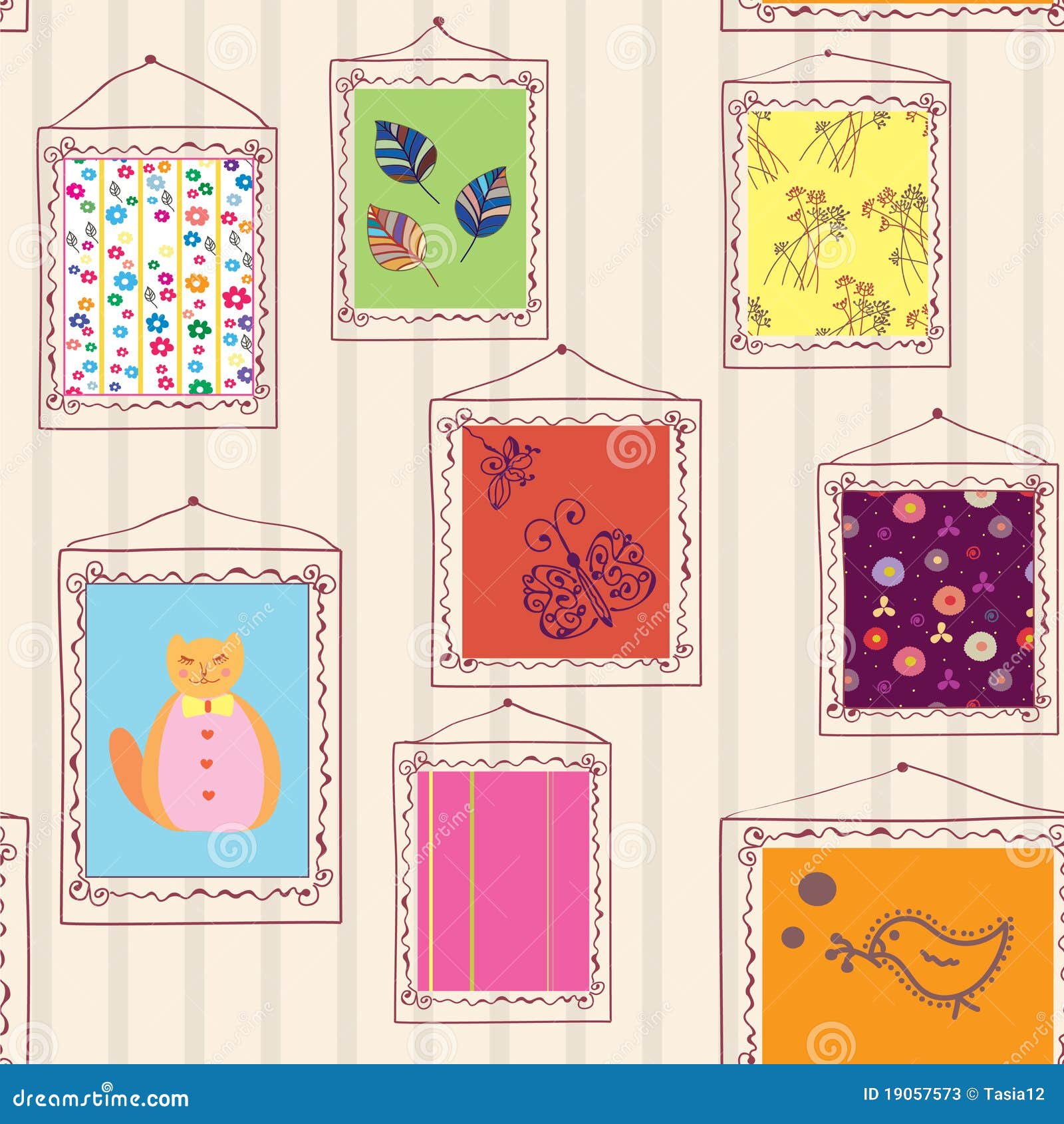 Paintings Funny Seamless Pattern Stock Vector - Illustration of inside ...