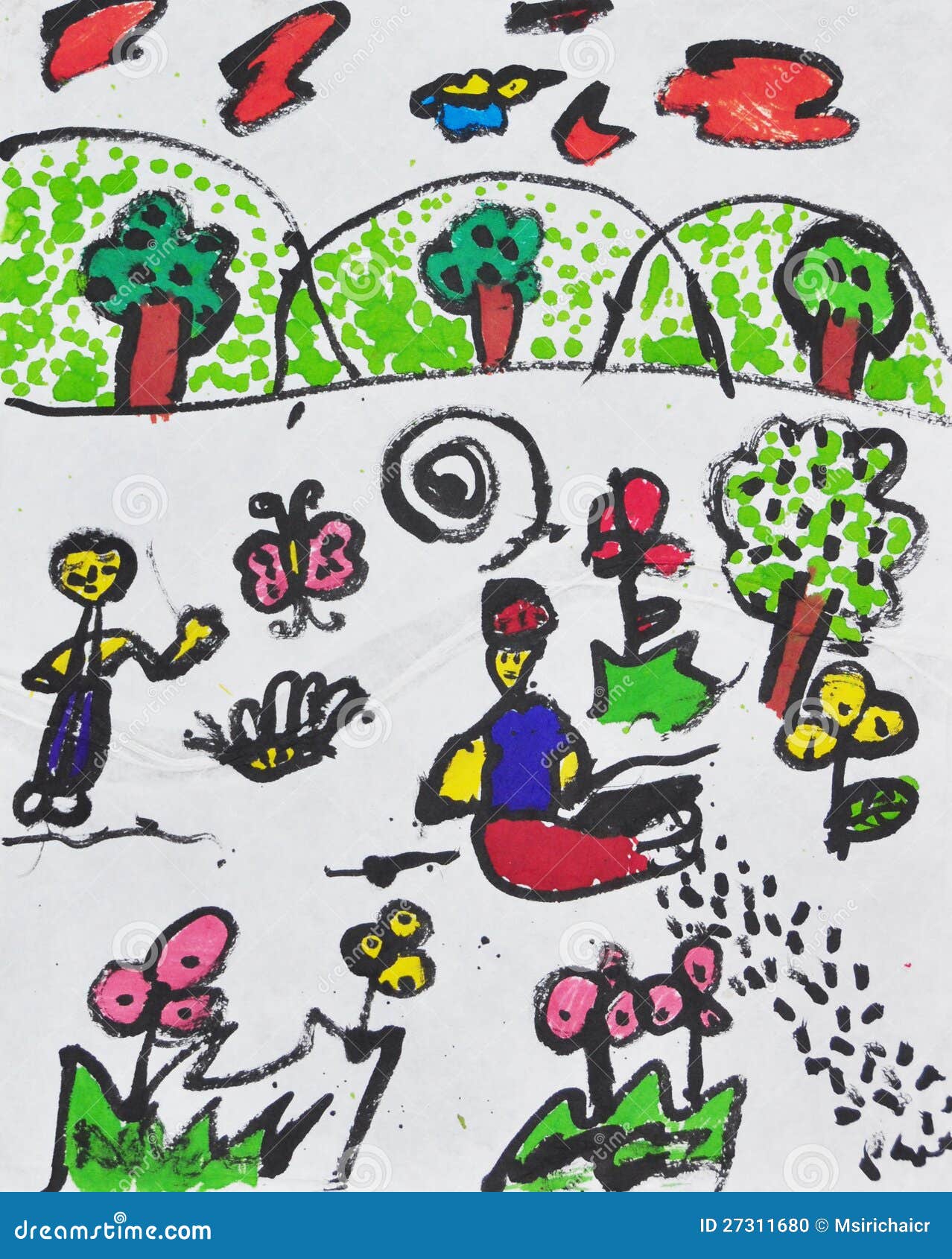 Paintings of Talented Children. Stock Illustration - Illustration of ...