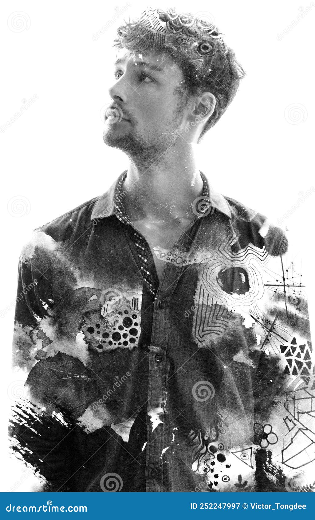 Paintography. Young Artist in a Creative Process Stock Image - Image of ...