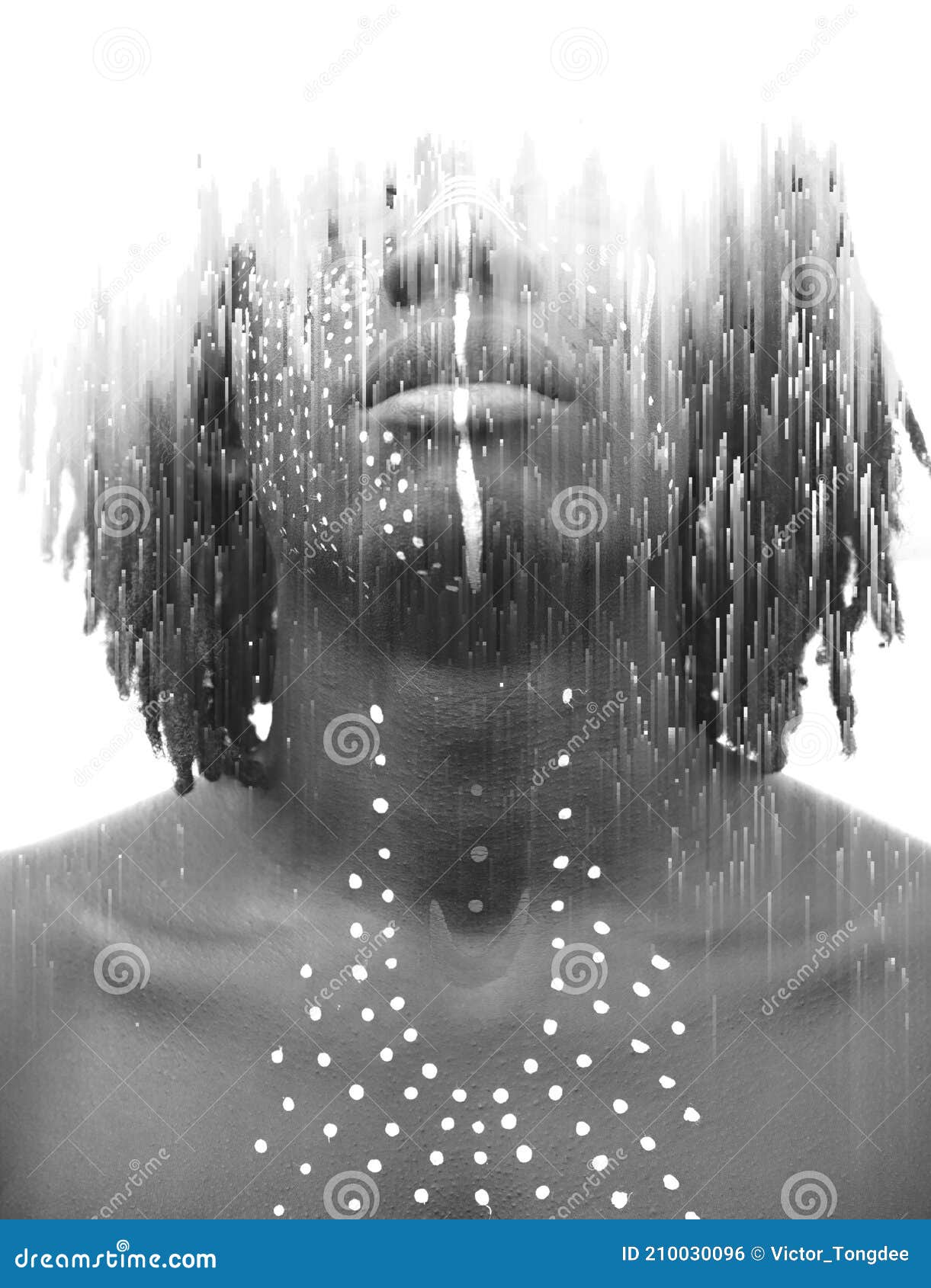 A Paintography Portrait with Visual Distortion Stock Photo - Image of ...