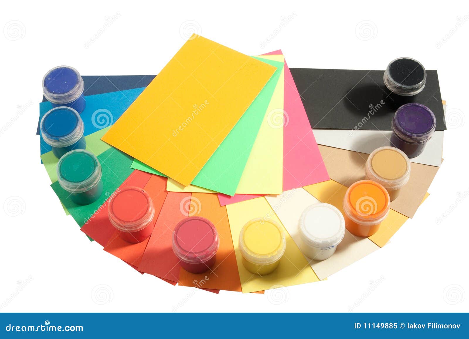 Paints and colored paper stock image. Image of colored - 11149885