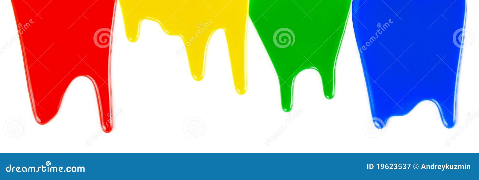 Paints Dripping Isolated on White Stock Image - Image of ooze, cmyk ...