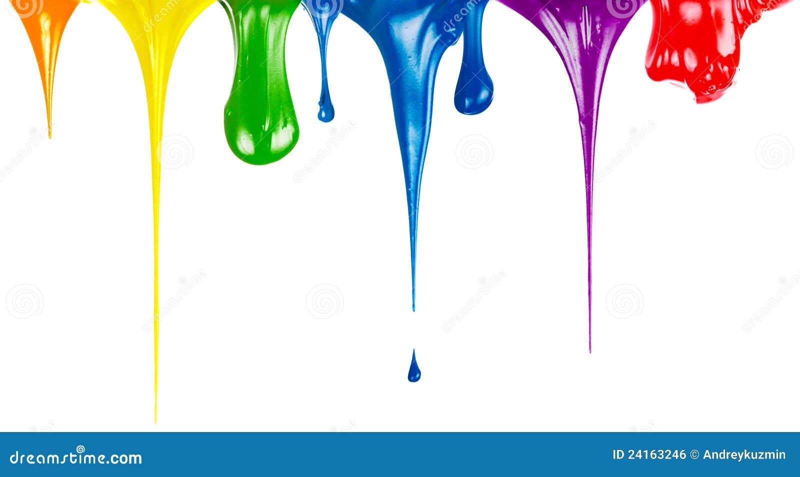 Paints Dripping Isolated on White Stock Photo - Image of abstract, ooze ...