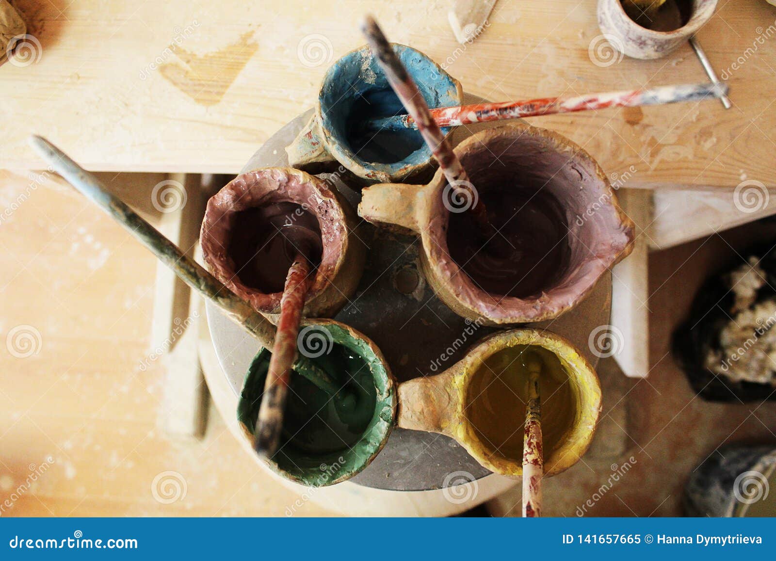 Paints for Painting Clay in Jars Stock Image - Image of color, painting ...