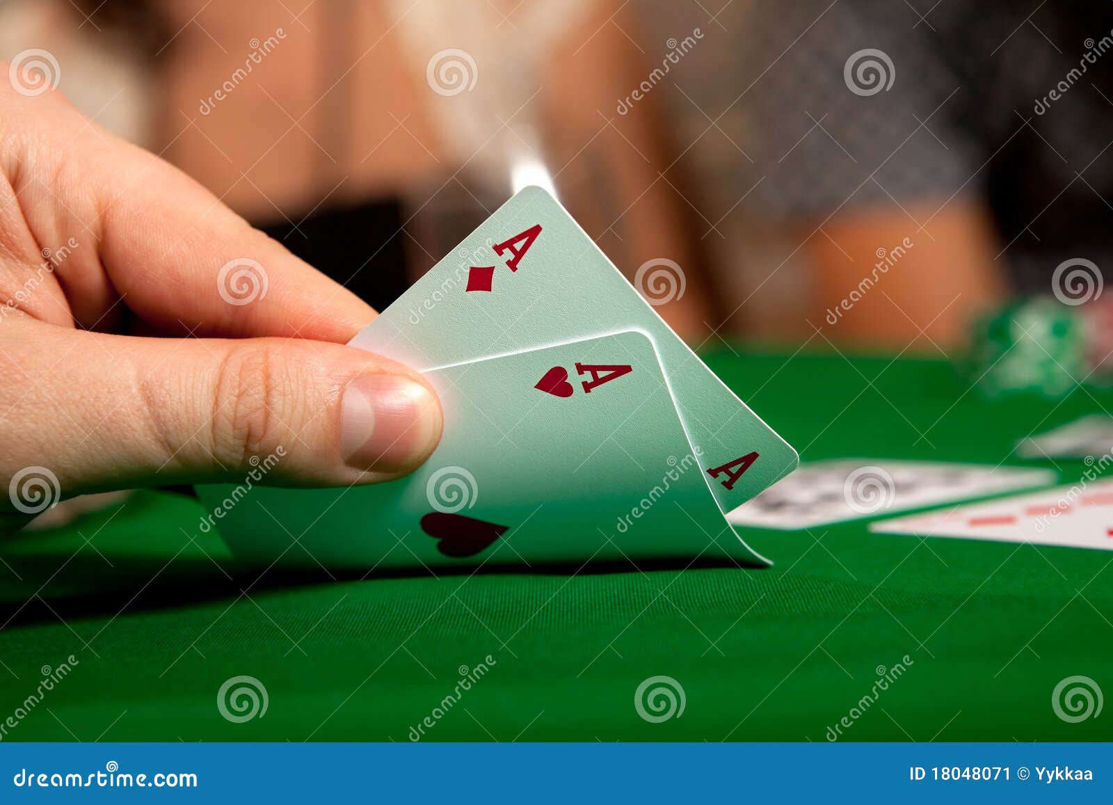 Pair of aces stock image. Image of table, hand, game - 18048071