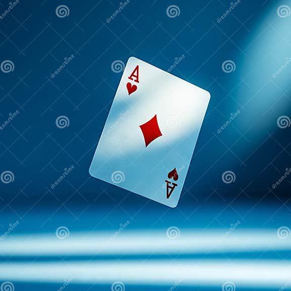 A Pair of Aces Flying through the Air on a Blue Background Stock Image ...