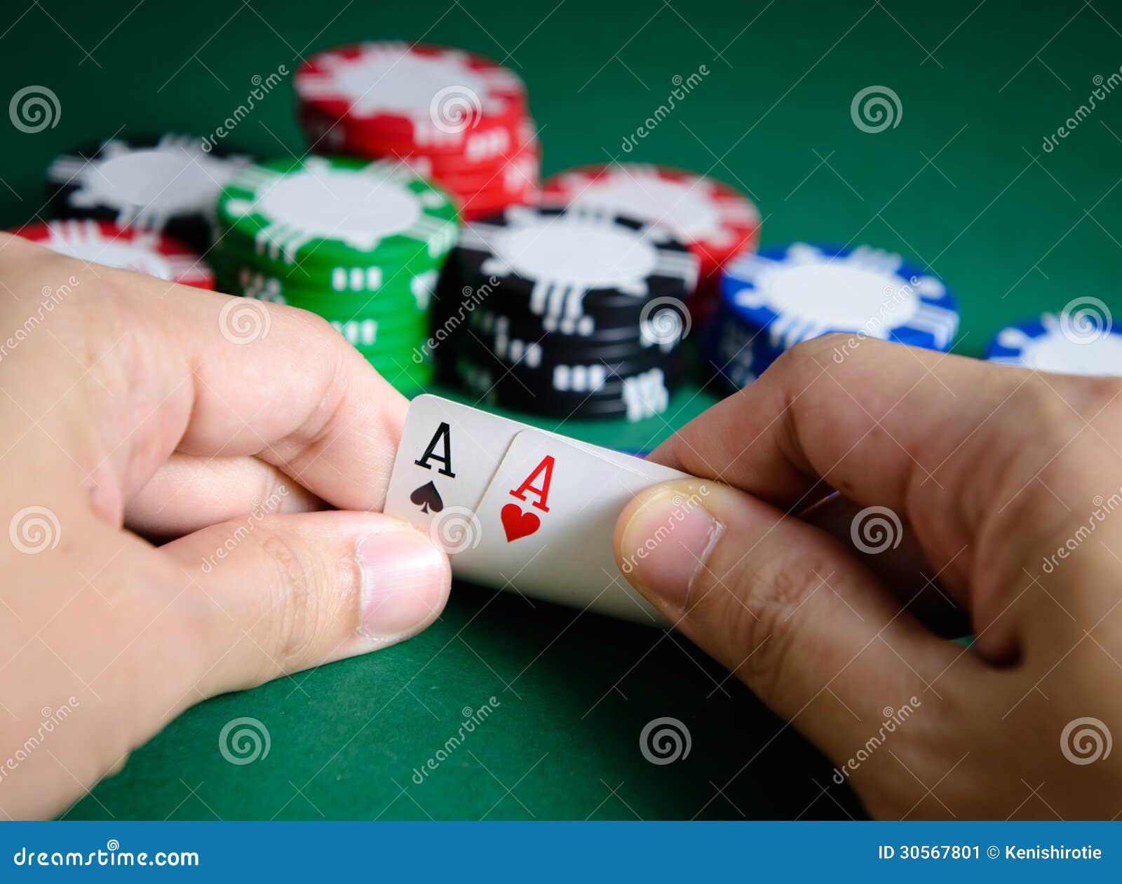 Pair of aces stock image. Image of black, gamble, hand - 30567801