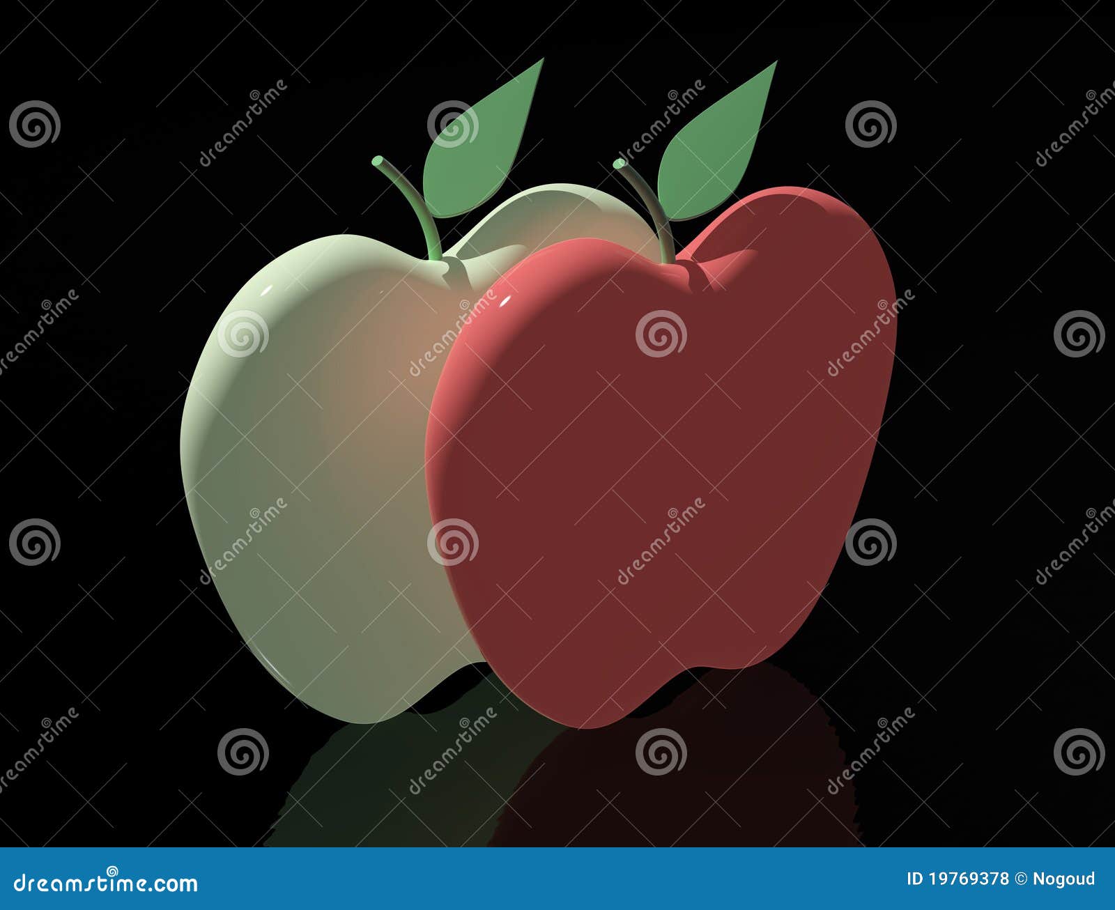 Pair of apples stock illustration. Illustration of fruit - 19769378