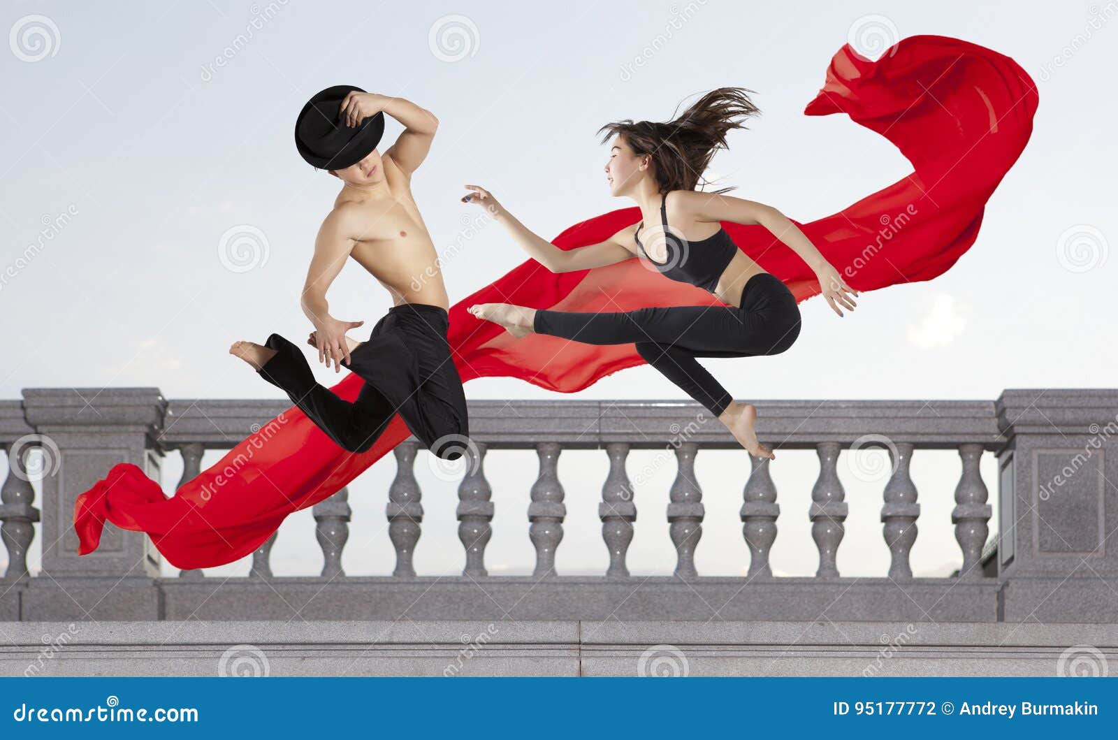 Pair Ballet Dancer Series on Sky Stock Photo - Image of agile, agility ...
