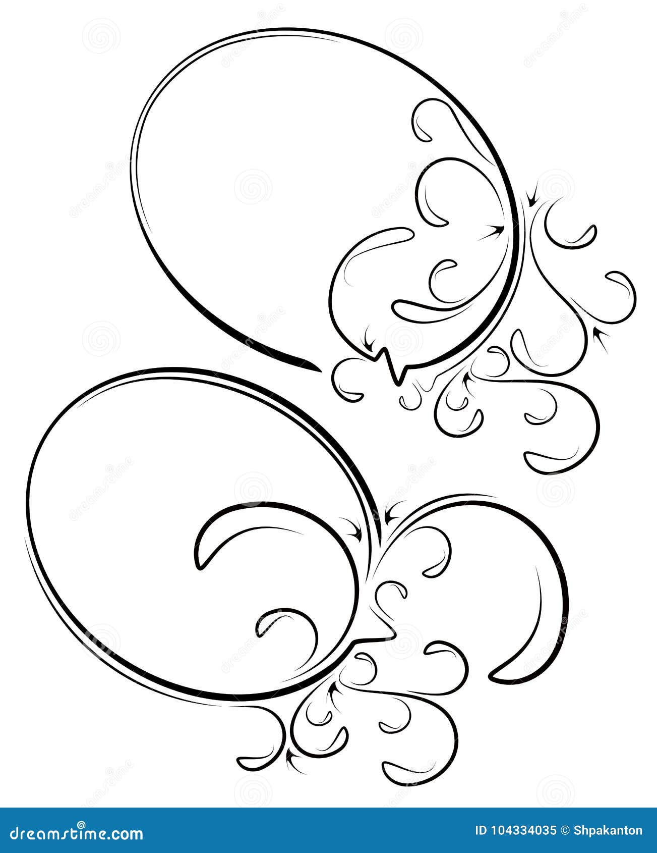 Pair of Beautiful Decorative Oval Frames. Vector Stock Vector ...