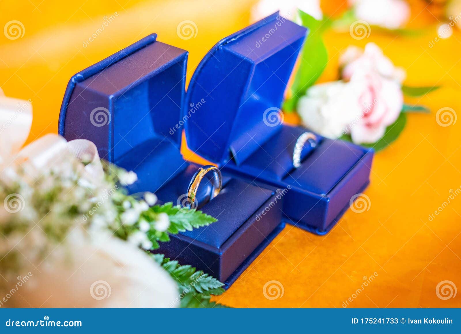 Pair of Beautiful Wedding Rings in Cases Close Up Stock Image - Image ...