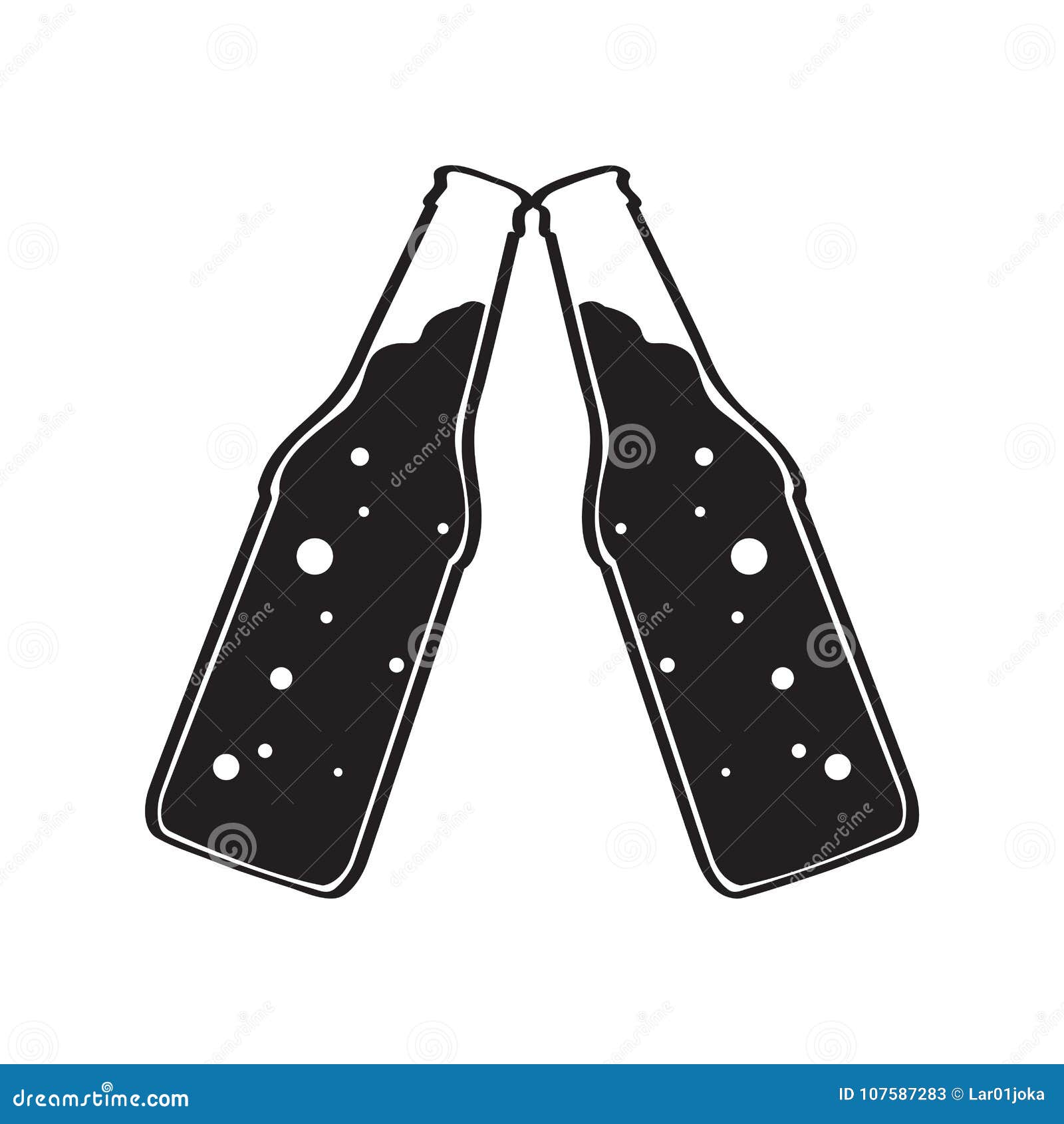 Pair of beer bottles stock vector. Illustration of vector - 107587283