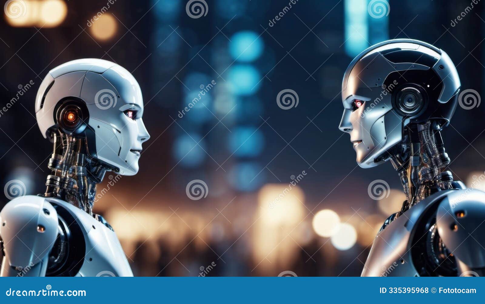 A Pair of Bionic Robots Opposite Each Other. Future Technologies ...