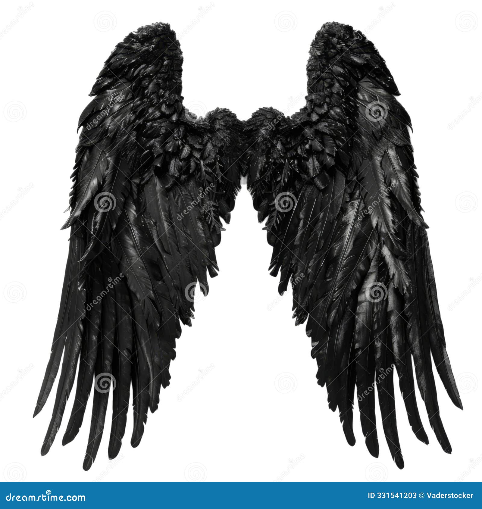 A Pair of Black Angel Wings Spread Open Stock Illustration ...