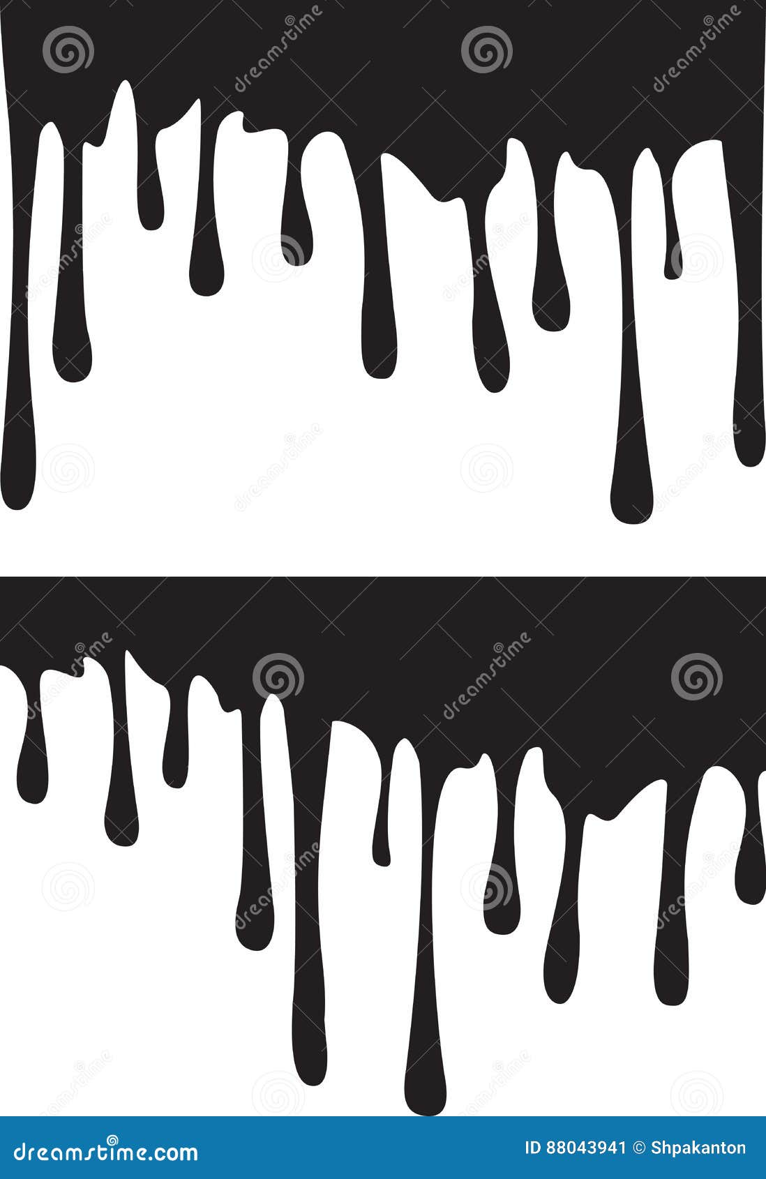 Pair of Black Paint Drips. Vector Illustration for Your Design. Stock ...