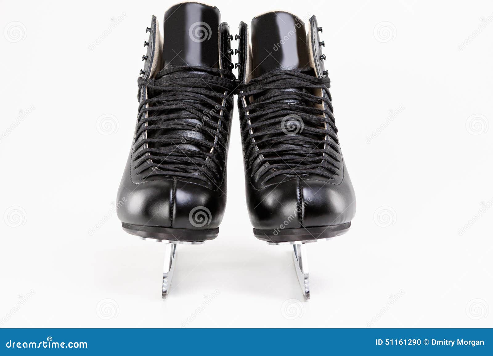 Pair of Black Professional Figure Skates with Sharp Blades Over Stock ...