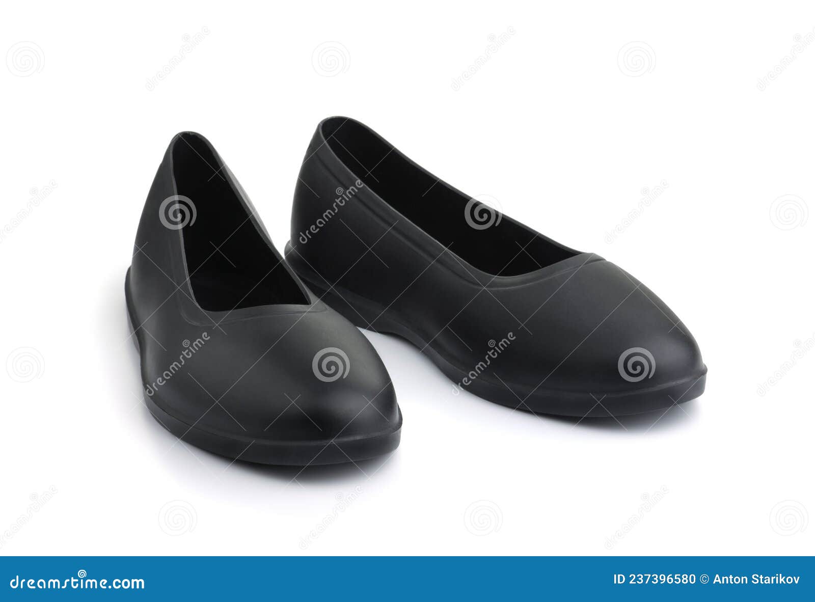 Pair of Black Rubber Waterproof Galoshes Stock Photo - Image of ...