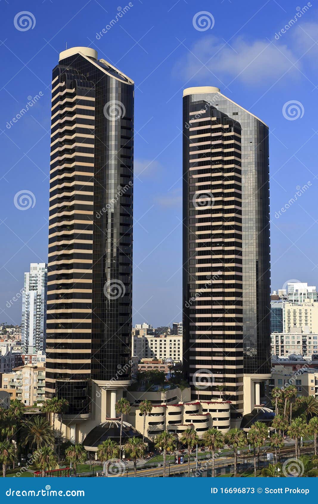 Pair of Black Skyscrapers stock image. Image of tower - 16696873