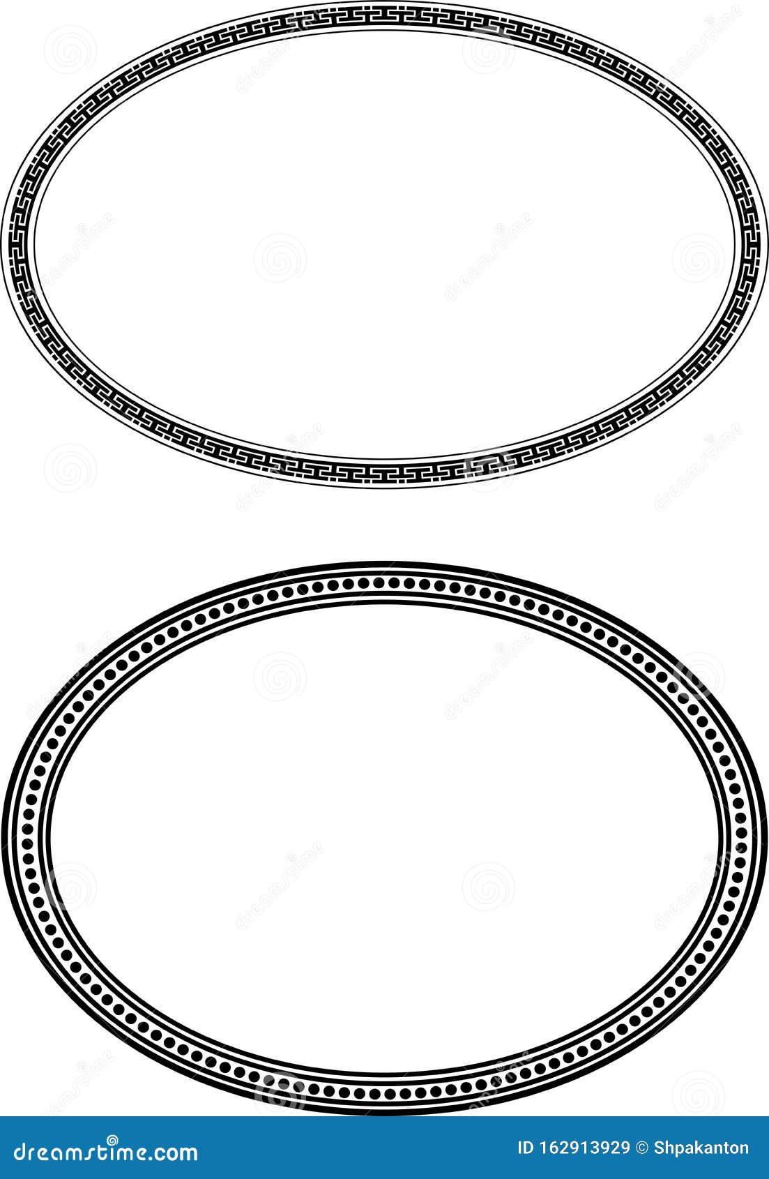 Pair of Black Strict Oval Frames for Your Design Stock Illustration ...