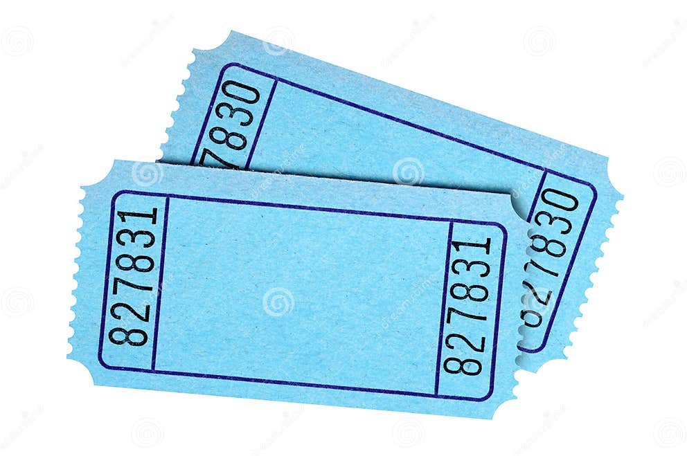Pair Blank Blue Tickets Isolated on White Background Stock Photo ...