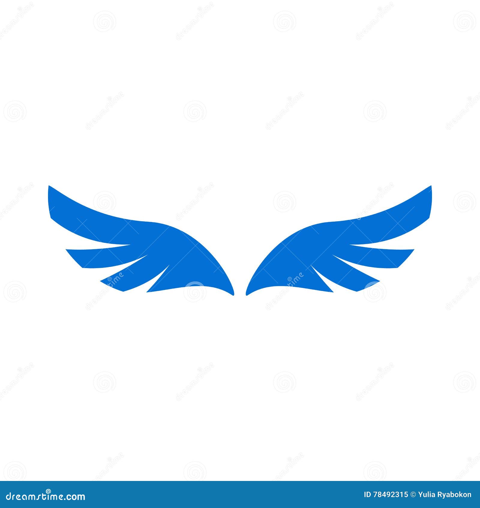 A Pair of Blue Angel Wings Icon, Simple Style Stock Vector ...