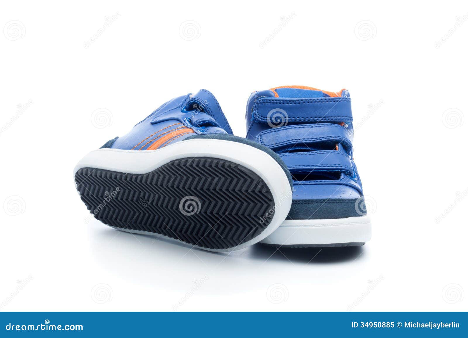 Pair of Blue Children Sneakers Stock Image - Image of studio, cutout ...
