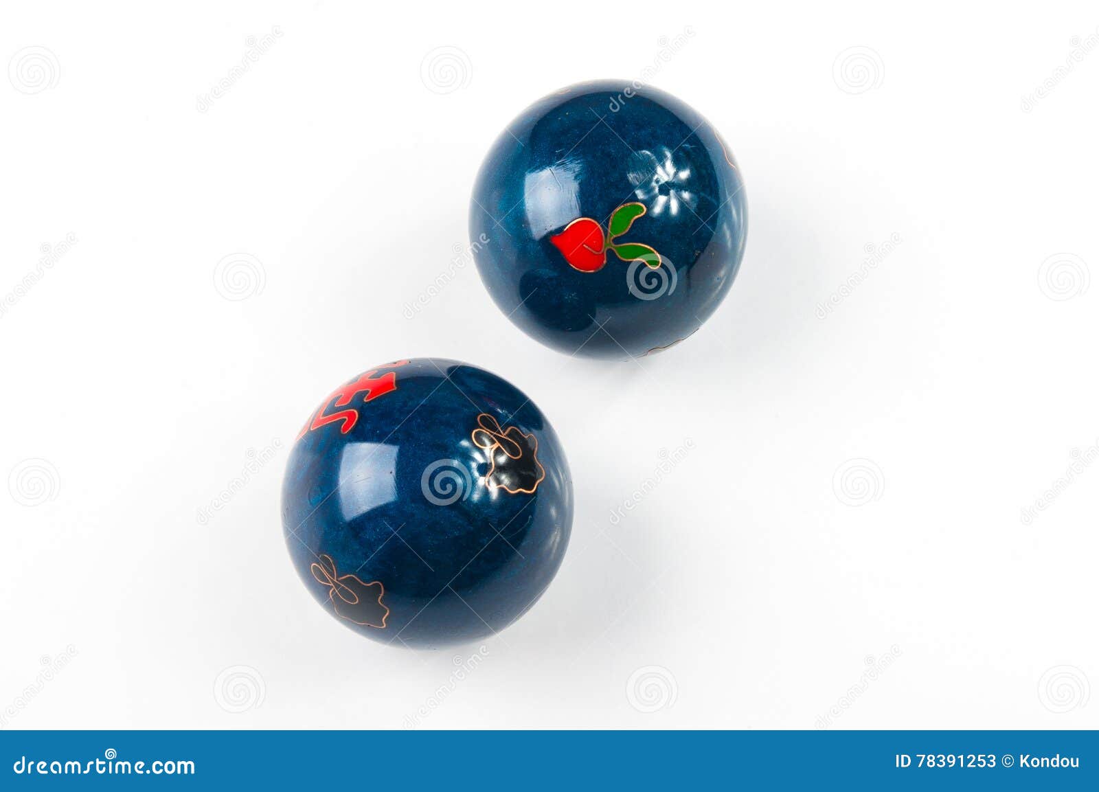 Pair of Blue Chinese Balls Baoding Stock Image - Image of movement ...