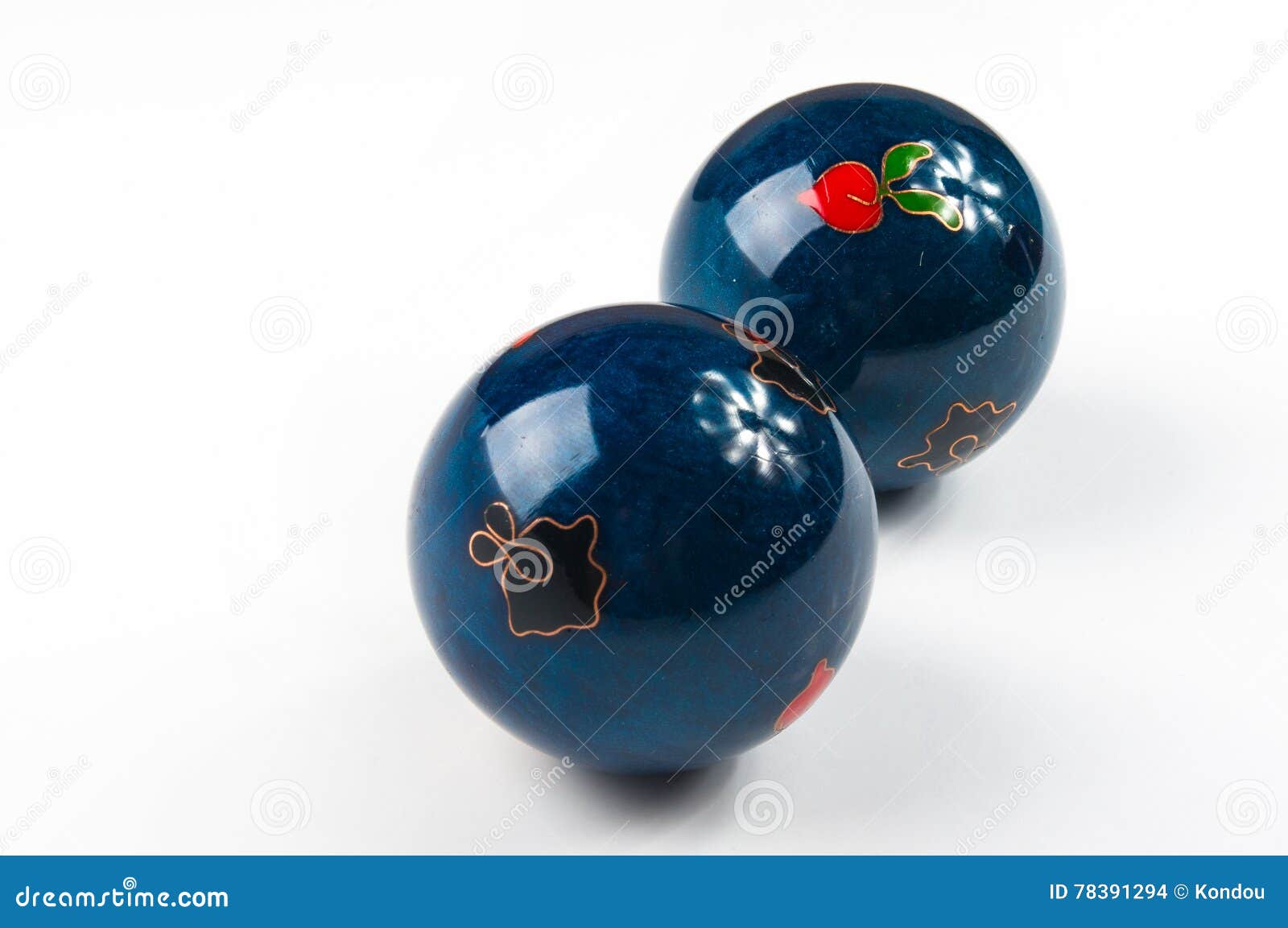 Pair of Blue Chinese Balls Baoding Stock Photo - Image of dark, ding ...
