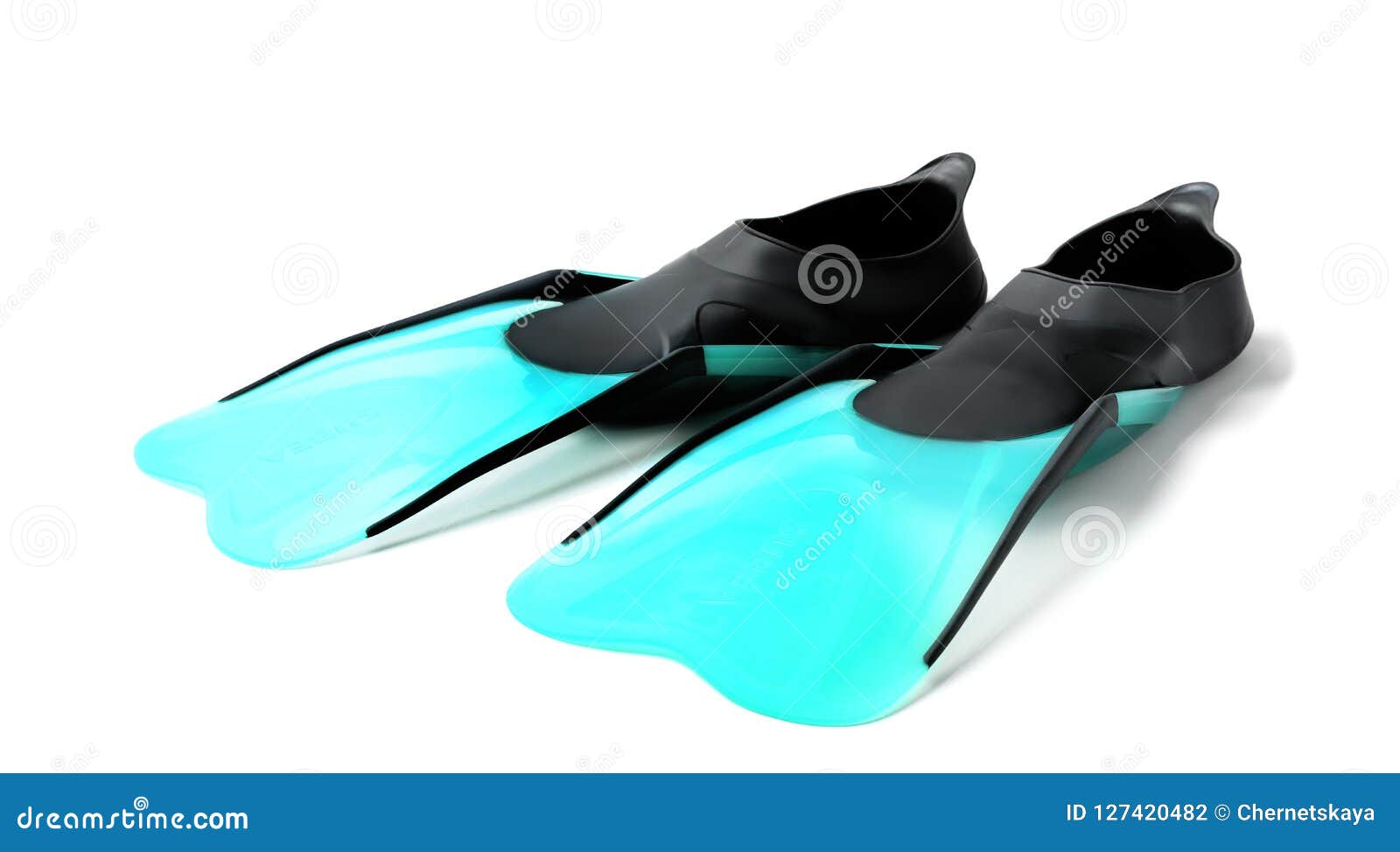 Pair of blue flippers stock photo. Image of adventure - 127420482