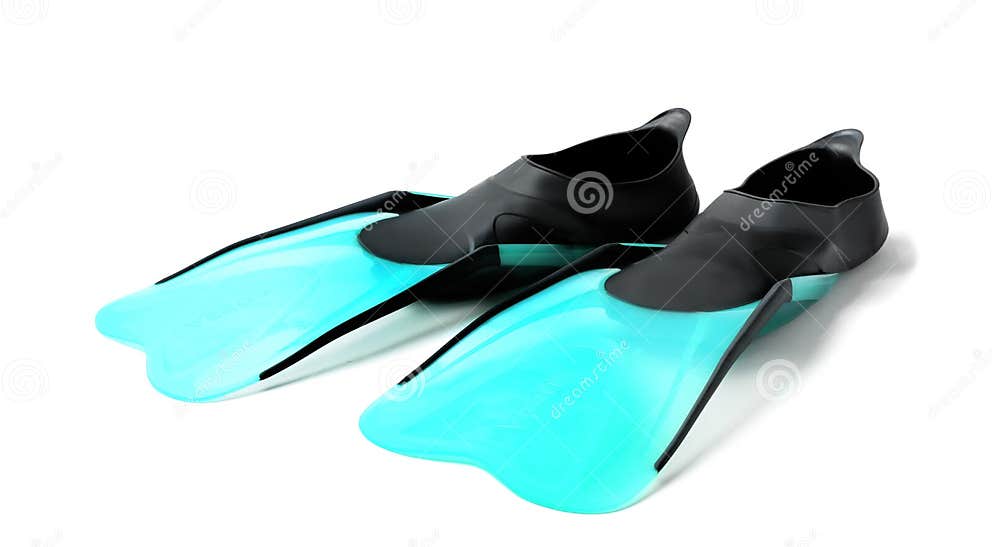 Pair of blue flippers stock photo. Image of adventure - 127420482