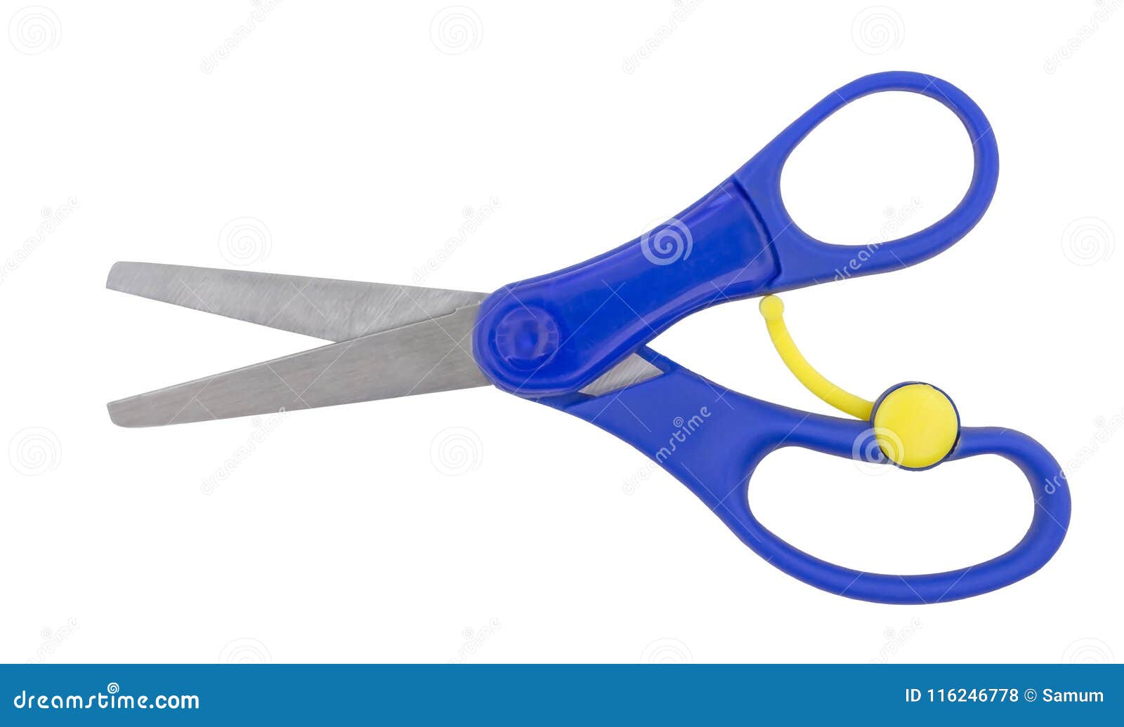 Pair of Blue Handled Scissors Isolated on White Stock Photo - Image of ...