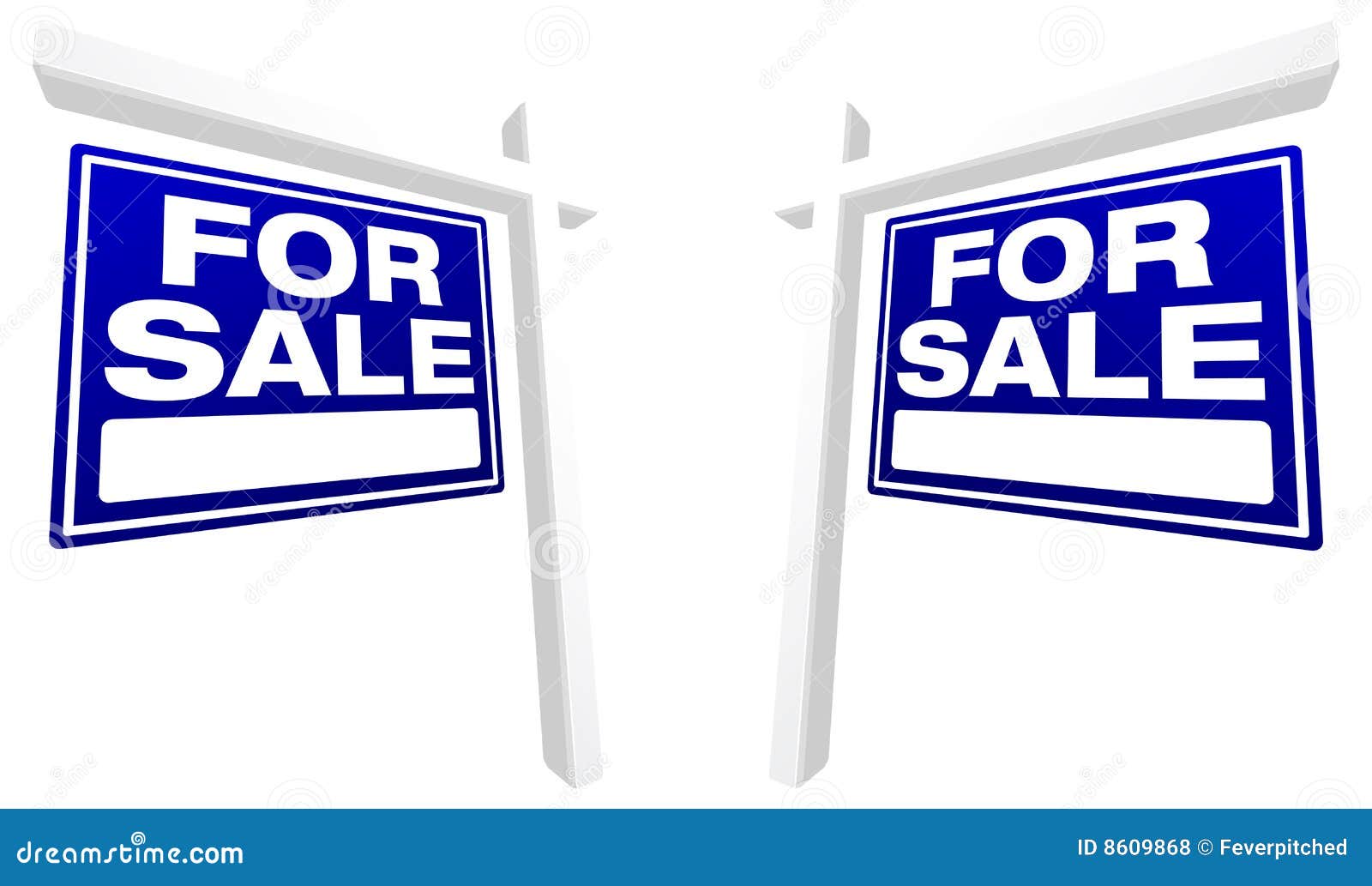 Pair of Blue for Sale Real Estate Signs Stock Vector - Illustration of ...
