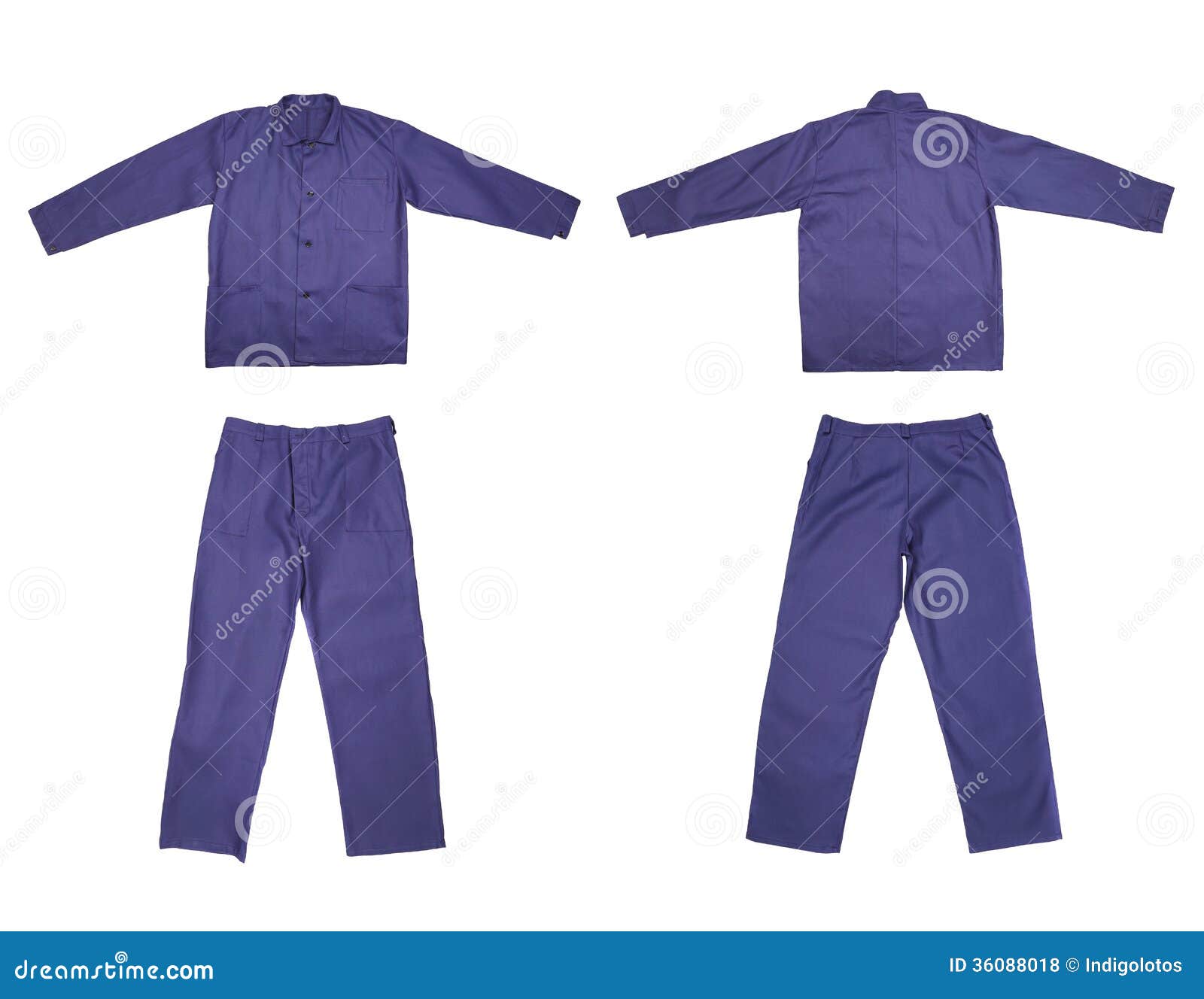 Pair of blue work wear. stock photo. Image of isolated - 36088018