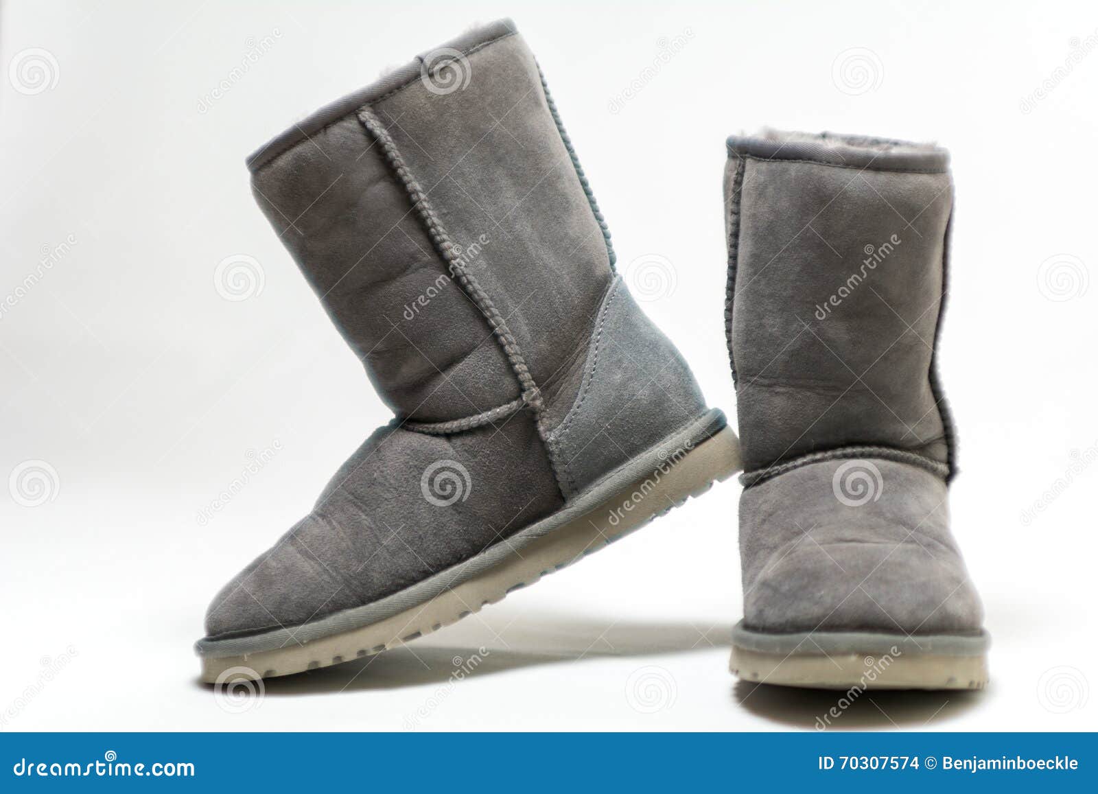 Pair of Boots on White Background Stock Photo - Image of brown ...