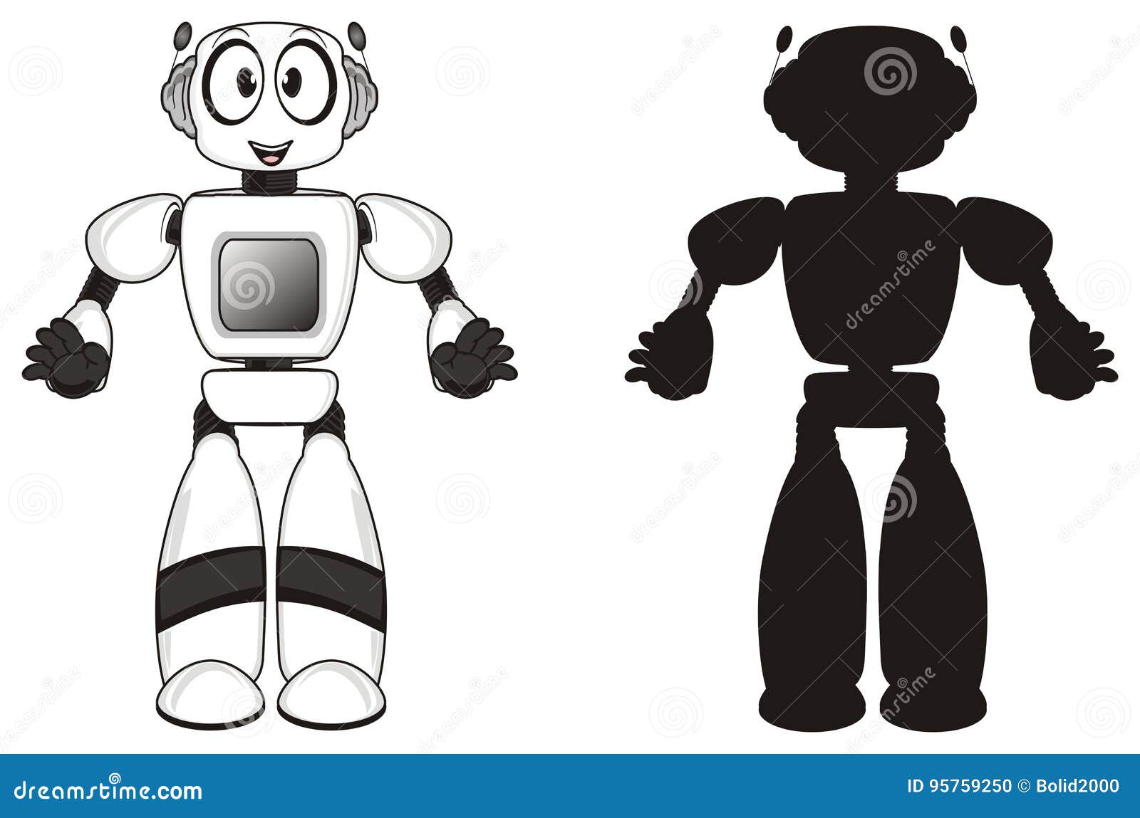 Pair of bots stock illustration. Illustration of dory - 95759250