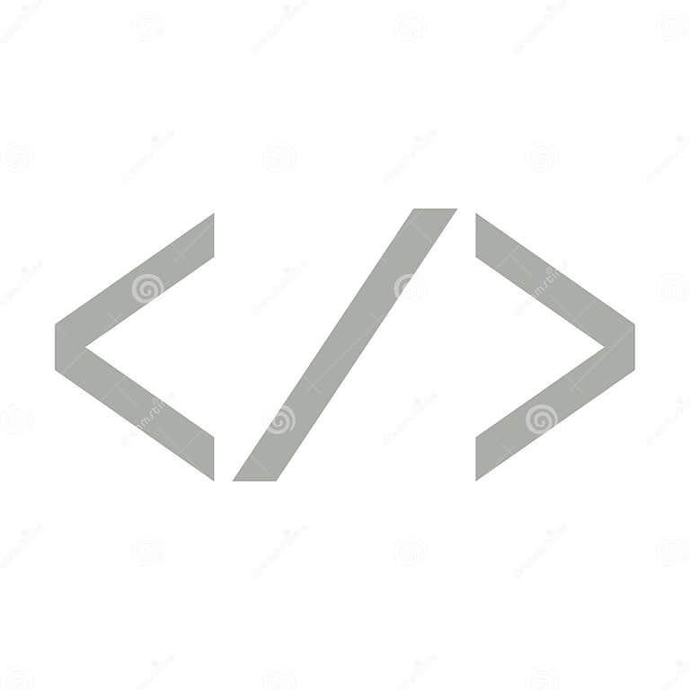Pair of Brackets with a Slash. Programming Code Stock Vector ...