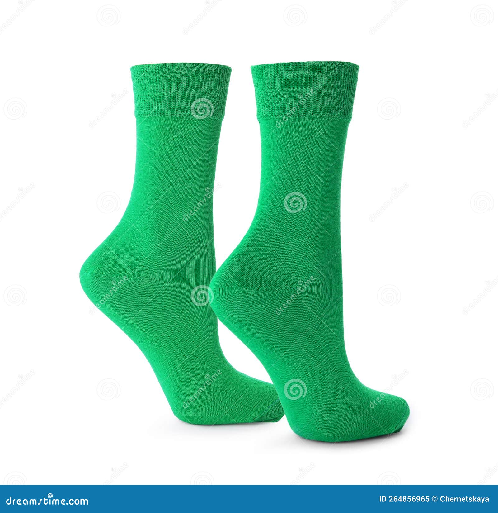 Pair of Bright Green Socks Isolated on White Stock Image - Image of ...