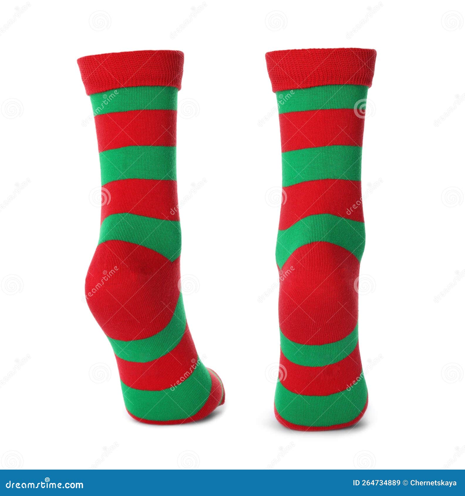 Pair of Bright Striped Socks Isolated on White Stock Image - Image of ...