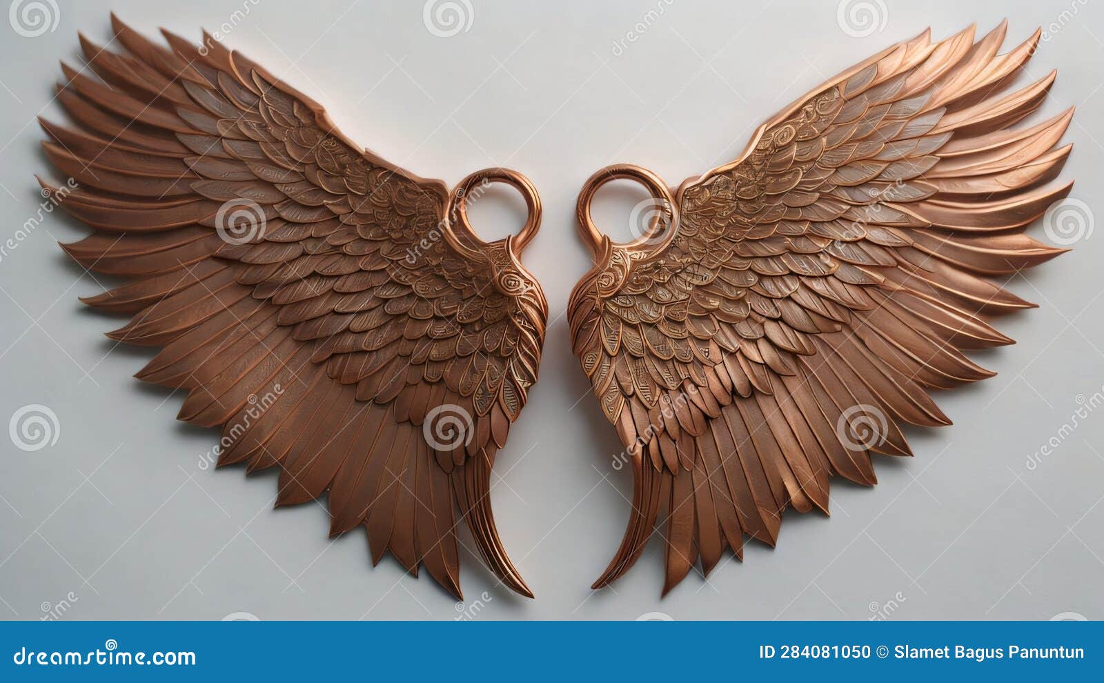 A Pair of Bronze Angel Wings for Mockup Stock Illustration ...
