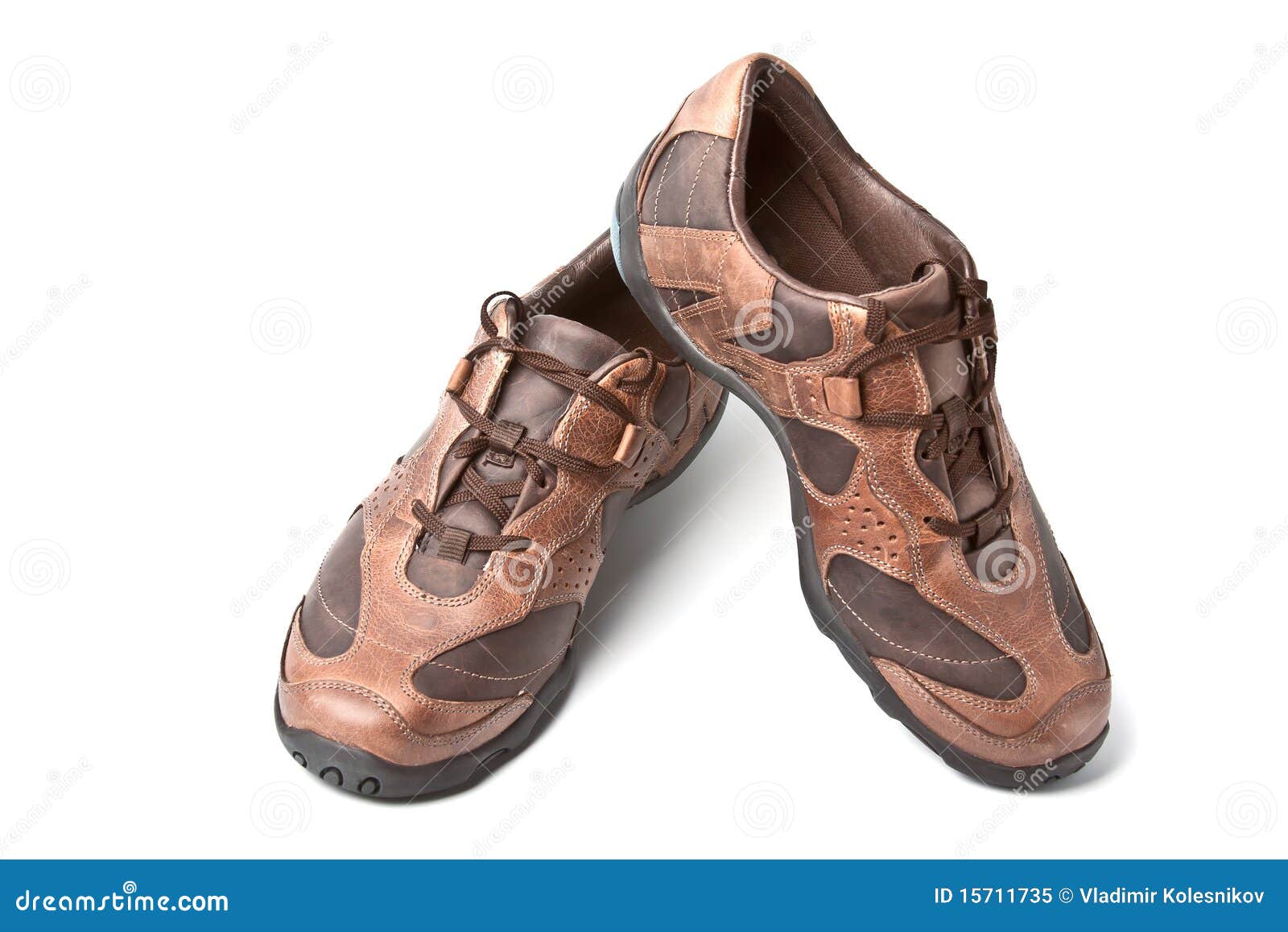 Pair of Brown Athletic Shoes Stock Image - Image of shoe, shoelace ...