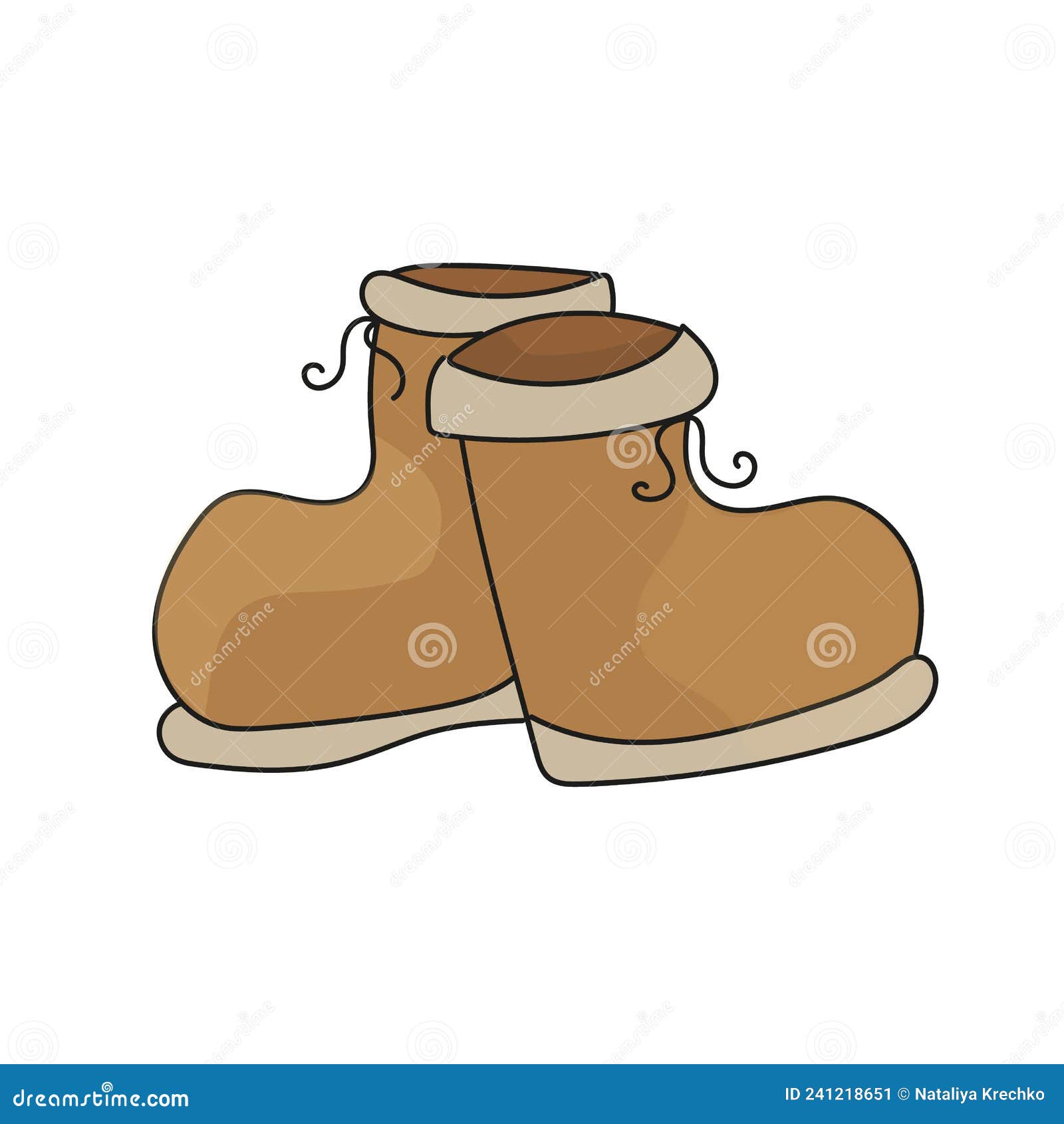 Pair of Brown Boots - Cartoon Illustration Isolated on White Stock ...