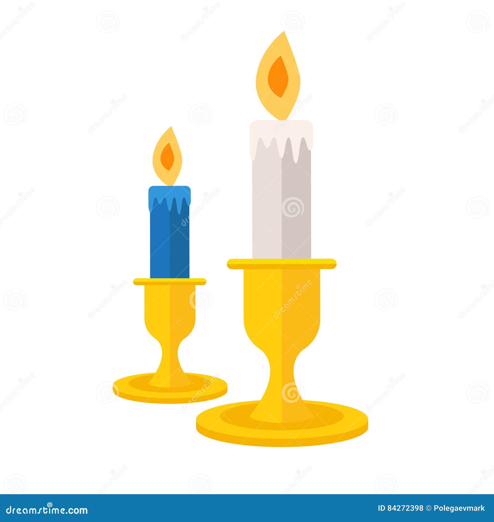 Pair of Burning Candles. Vector Icon Illustration Stock Vector ...