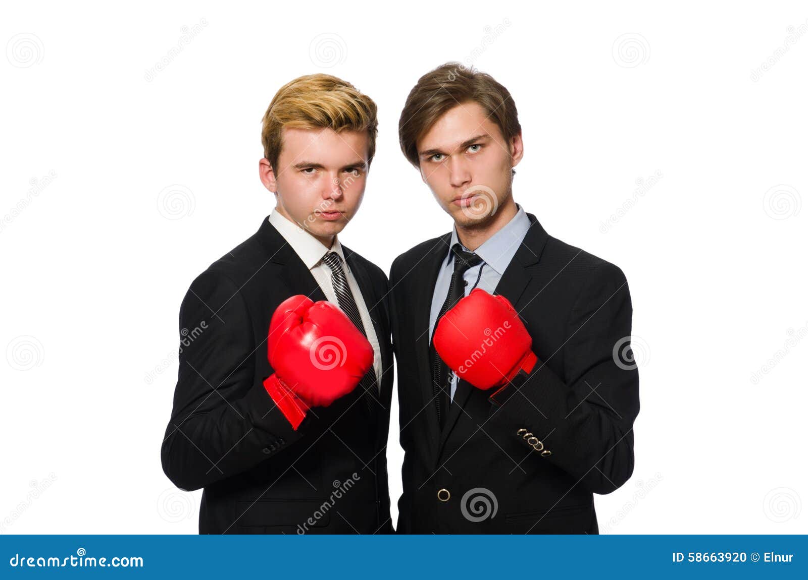 Pair of Businessmen Boxing on White Stock Photo - Image of pair, boss ...