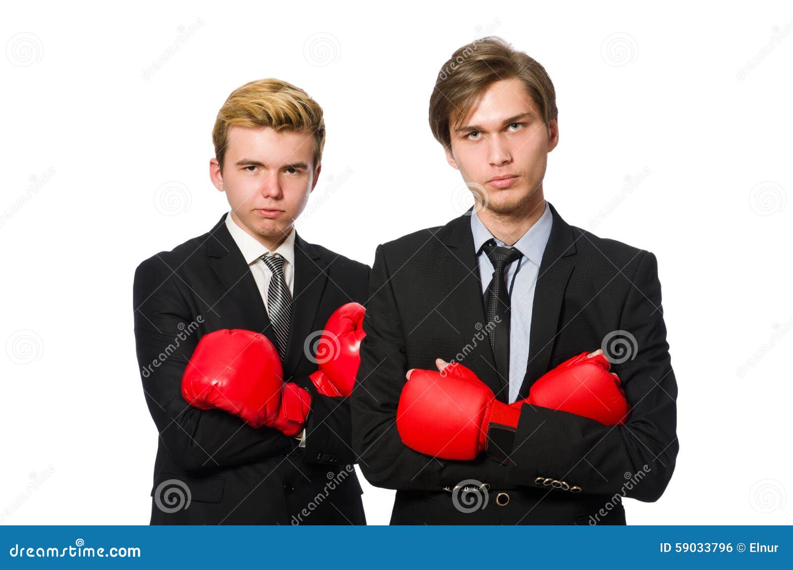 Pair of Businessmen Boxing on White Stock Photo - Image of boss, office ...