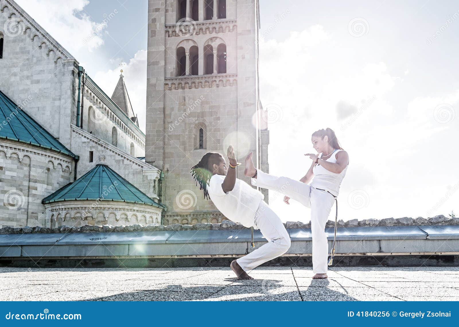Pair of Capoeira Performers Doing a Kicking Stock Photo - Image of ...