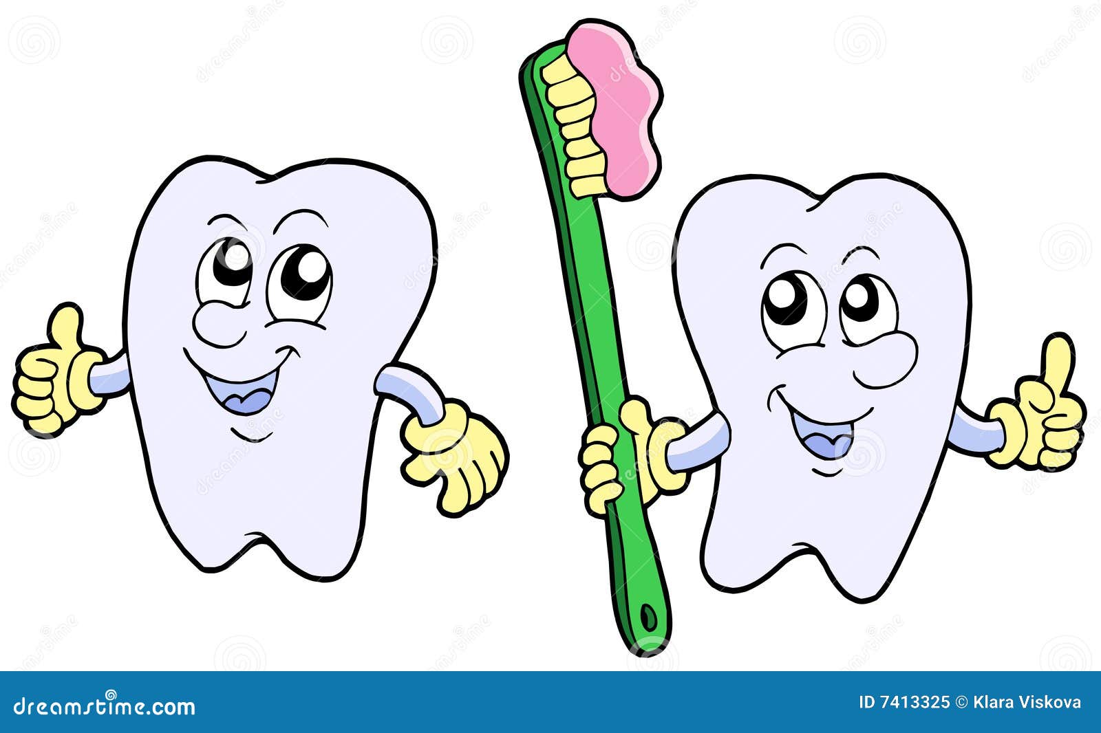 Pair of cartoon teeth stock vector. Illustration of perfect - 7413325