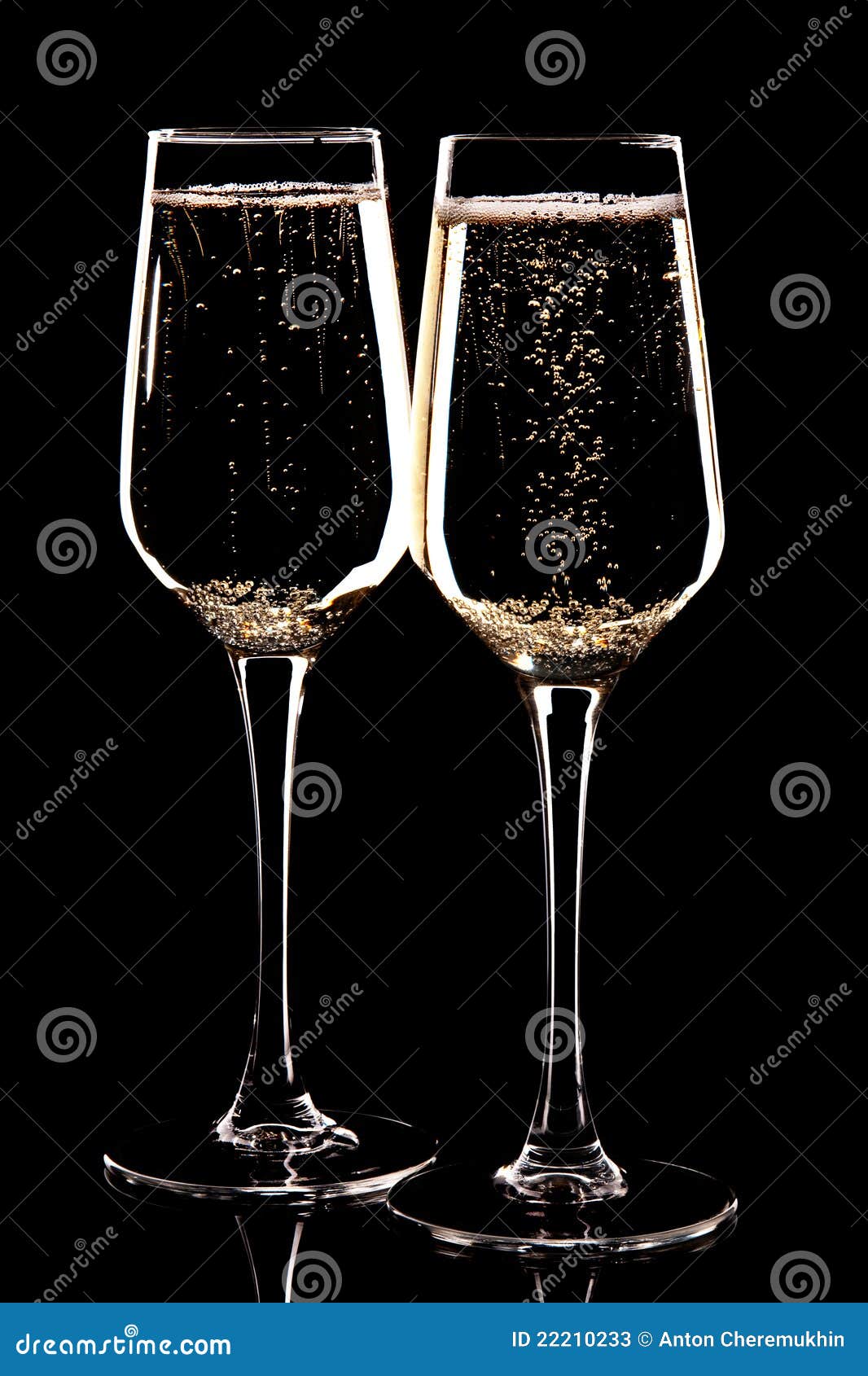 Pair Of Champagne Glasses Stock Image Image Of Bubbly 22210233