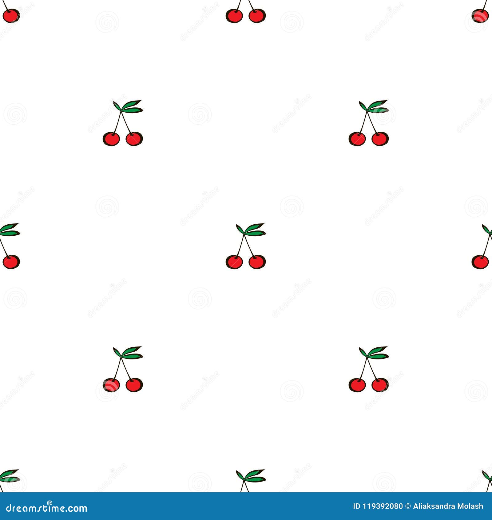 Pair of Cherries Seamless Pattern on White Stock Vector - Illustration ...